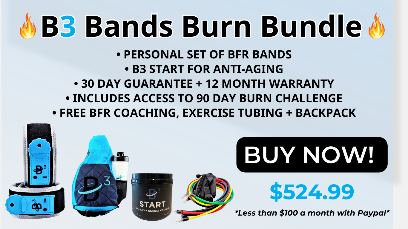 B3 Blood Flow Restriction Bands For Muscle Growth, Weight Loss, Better Health